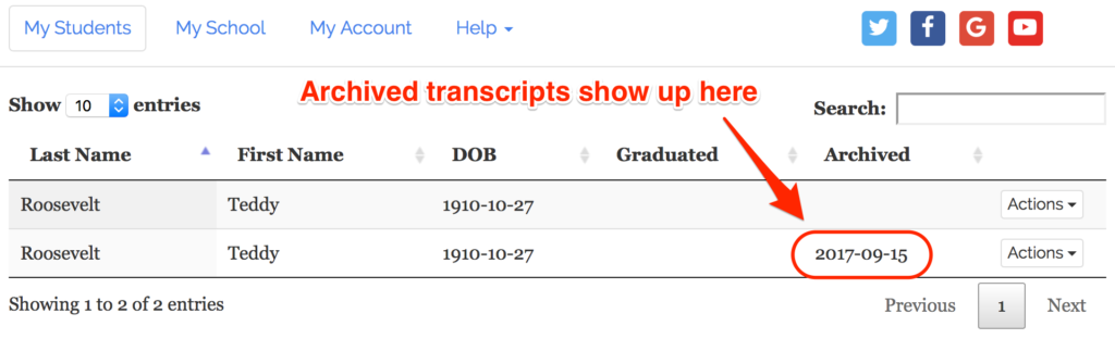 New archiving feature for schools - Transcript Maker